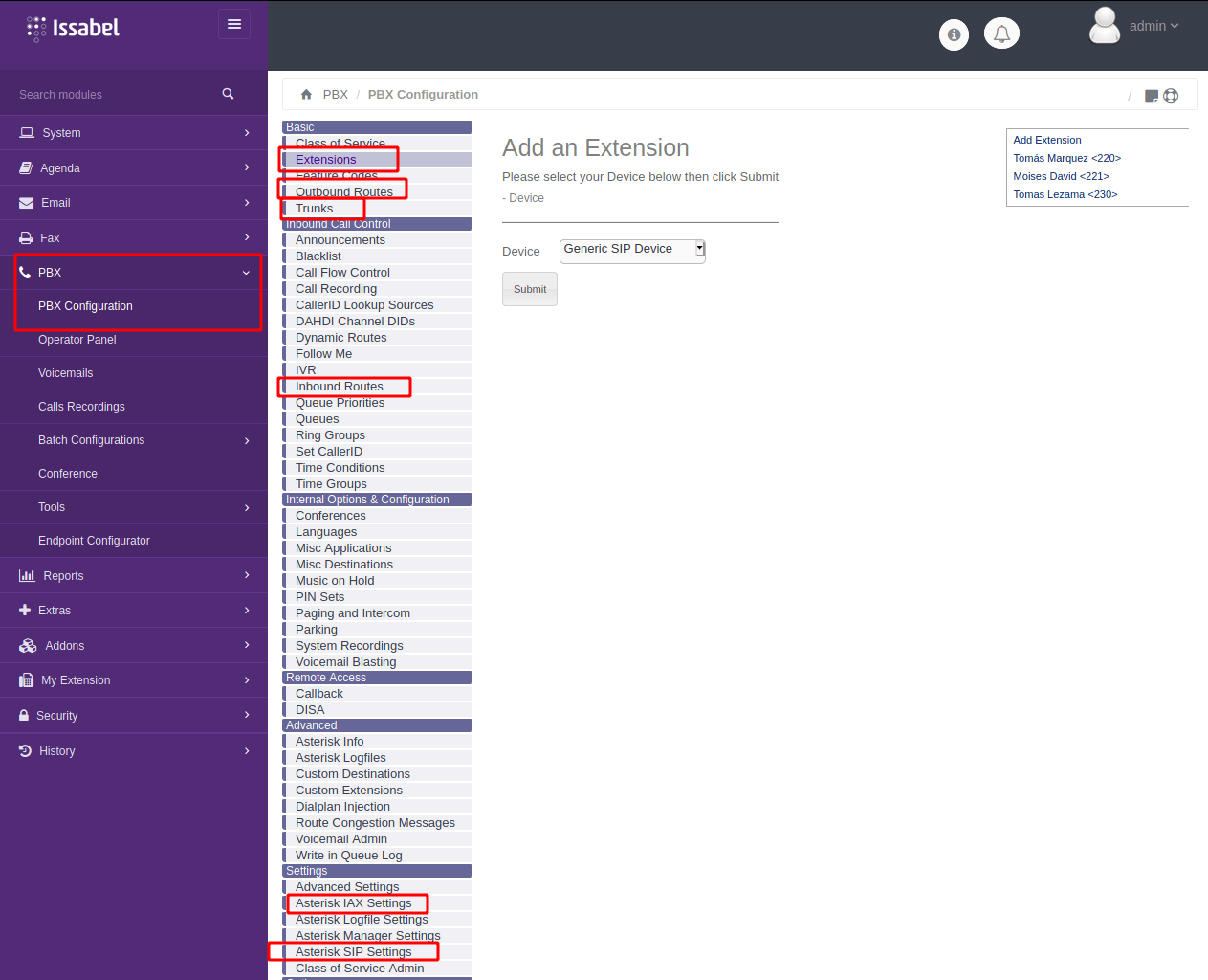 Issabel PBX trunk, extensiones y configuración de rutas - Saiyans Blog