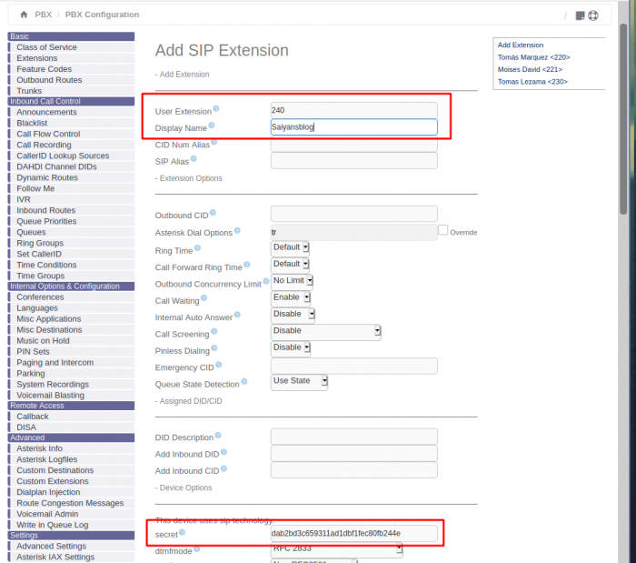 Issabel PBX trunk, extensiones y configuración de rutas - Saiyans Blog